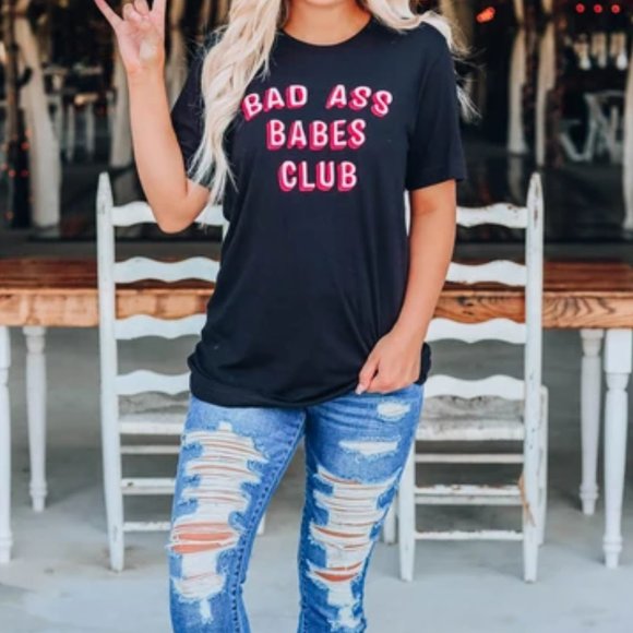 Bella Canvas | Tops | Bad Ass Babes Club Black Tee | Poshmark